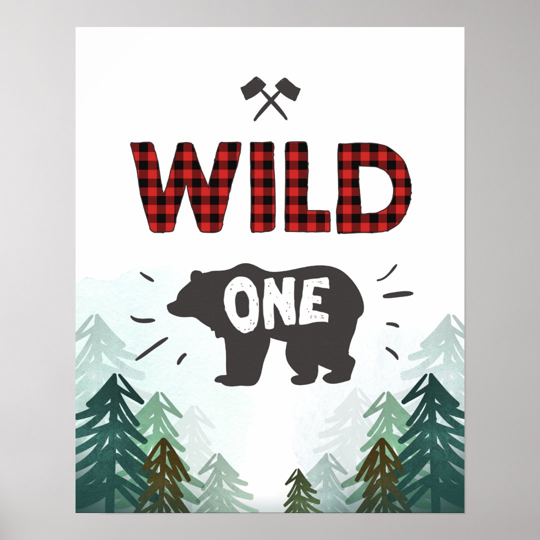 Lumberjack Wild One Forest Trees Wild One Sign | Zazzle