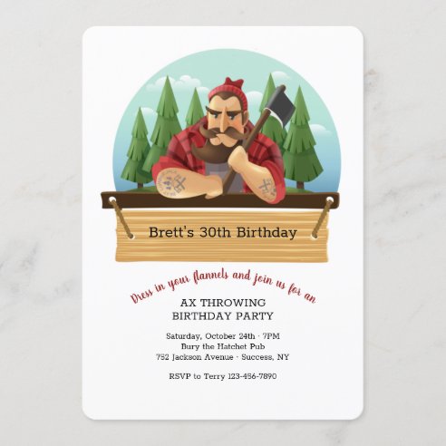 Axe Throwing Invitations | Zazzle