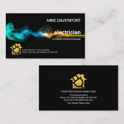 Luminescent Electric Lightning Strike Electrician Business Card | Zazzle