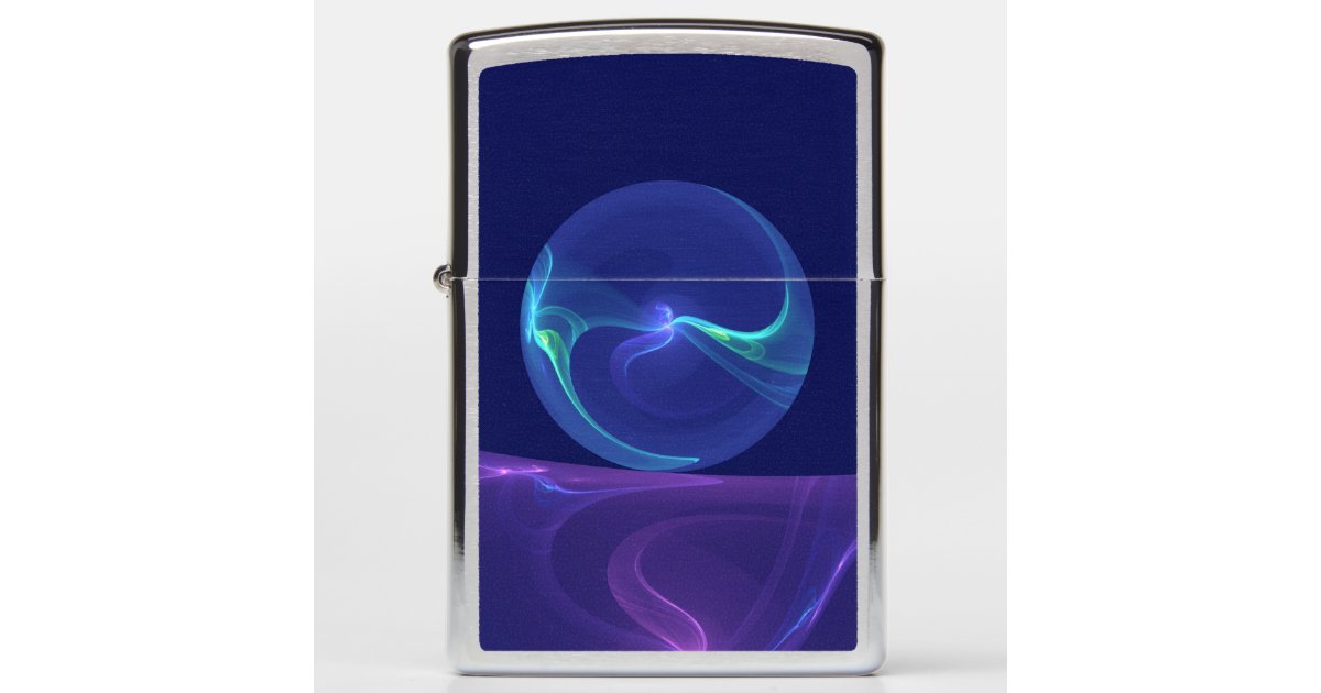 Luminous Blue Purple Dream Abstract Fractal Art Zippo Lighter | Zazzle