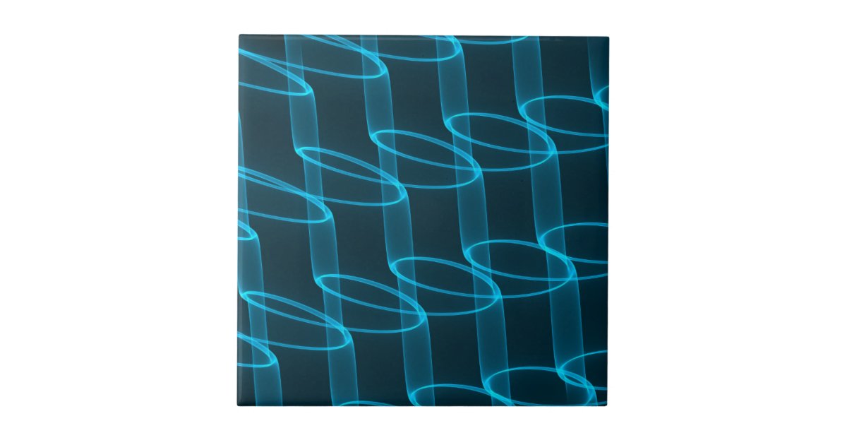 Luminous Blue Wave Pattern Ceramic Tile | Zazzle