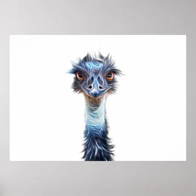 Luminous Emu Art Poster | Zazzle