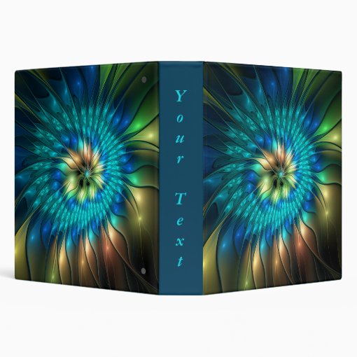 Luminous Fantasy Flower, Colorful Abstract Fractal 3 Ring Binder | Zazzle