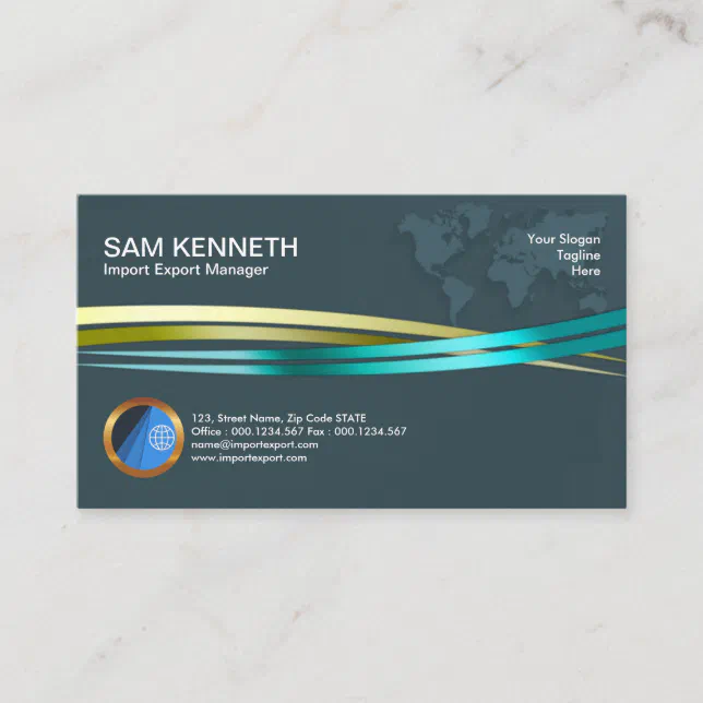 Luminous Global Sales Import Export Waves Business Card | Zazzle