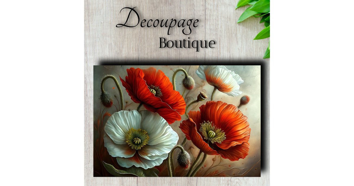 Luminous Poppies Decoupage Tissue Paper | Zazzle