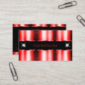 Luminous Red Black Sparkle Jewels Monogram Stylish Business Card | Zazzle