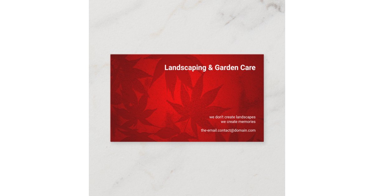 Luminous Red Maple Leaf Landscape Business Card | Zazzle