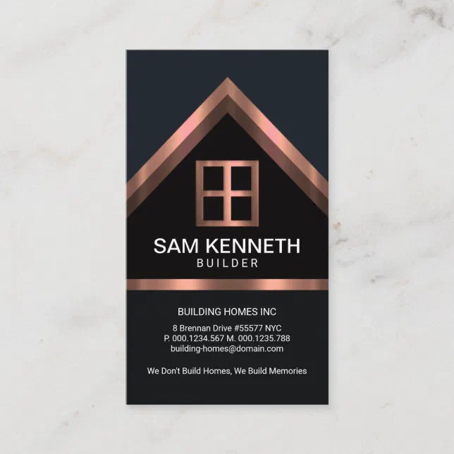 Luminous Red Steel Home Roof Builder Construction Business Card | Zazzle