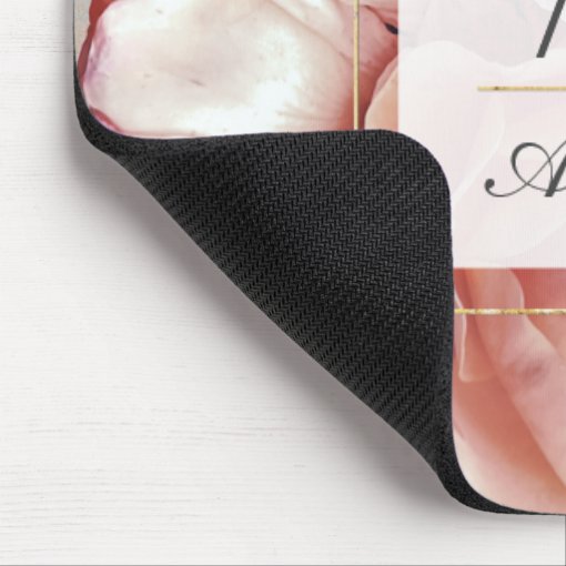 LUMINOUS ROSE Elegant Modern Floral Monogram Mouse Pad | Zazzle