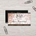 Luminous Rose Gold Glitter Monogram Luxury Black Business Card | Zazzle
