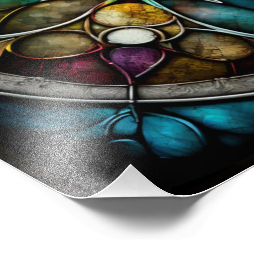 Luminous Stained Glass Cross Photo Print | Zazzle