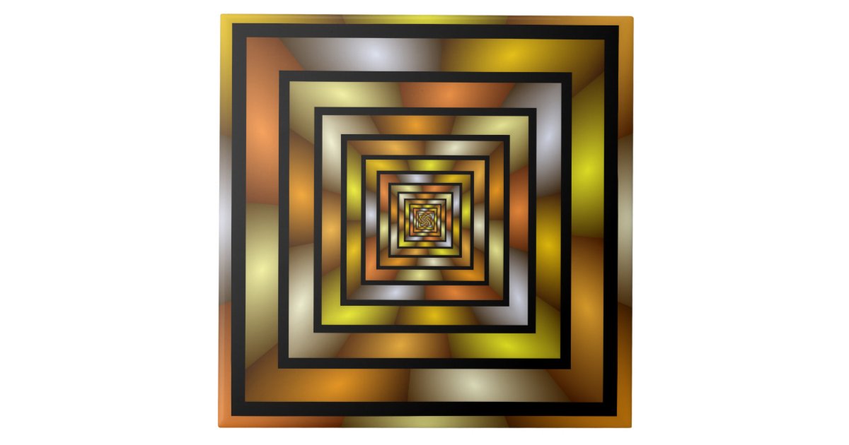 Luminous Tunnel Colorful Trippy Fractal Graphic Ceramic Tile | Zazzle