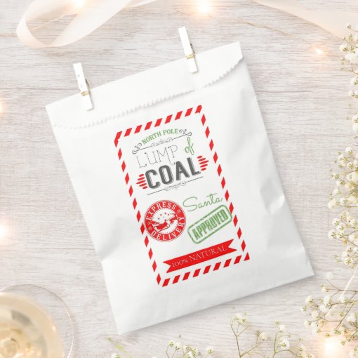 lump of coal Christmas party joke gift Favor Bag | Zazzle