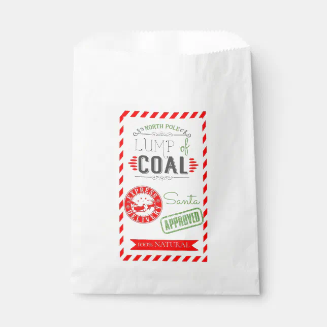 lump of coal Christmas party joke gift Favor Bag | Zazzle