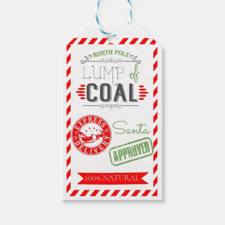 lump of coal Christmas party joke gift Gift Tags | Zazzle