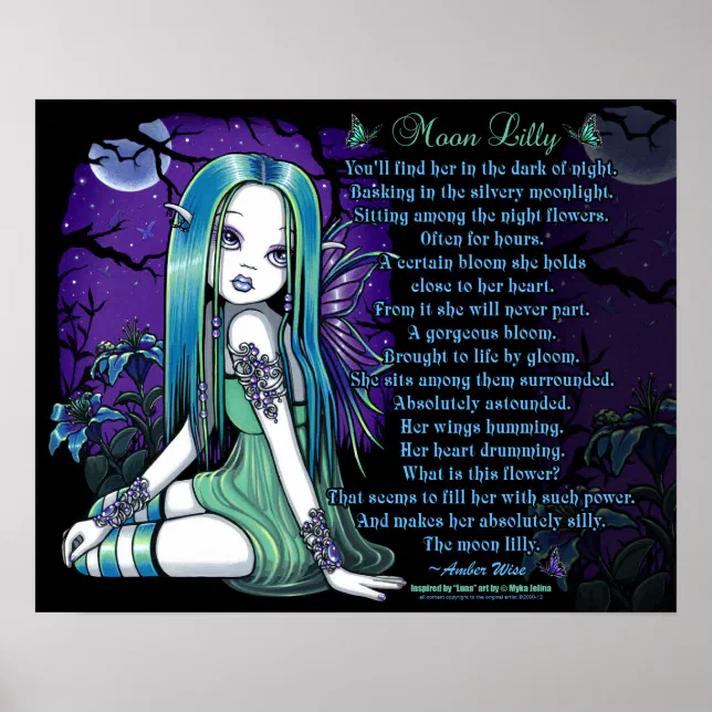 Luna Moon Lilly Goth Myka Jelina Fairy Poem Poster | Zazzle