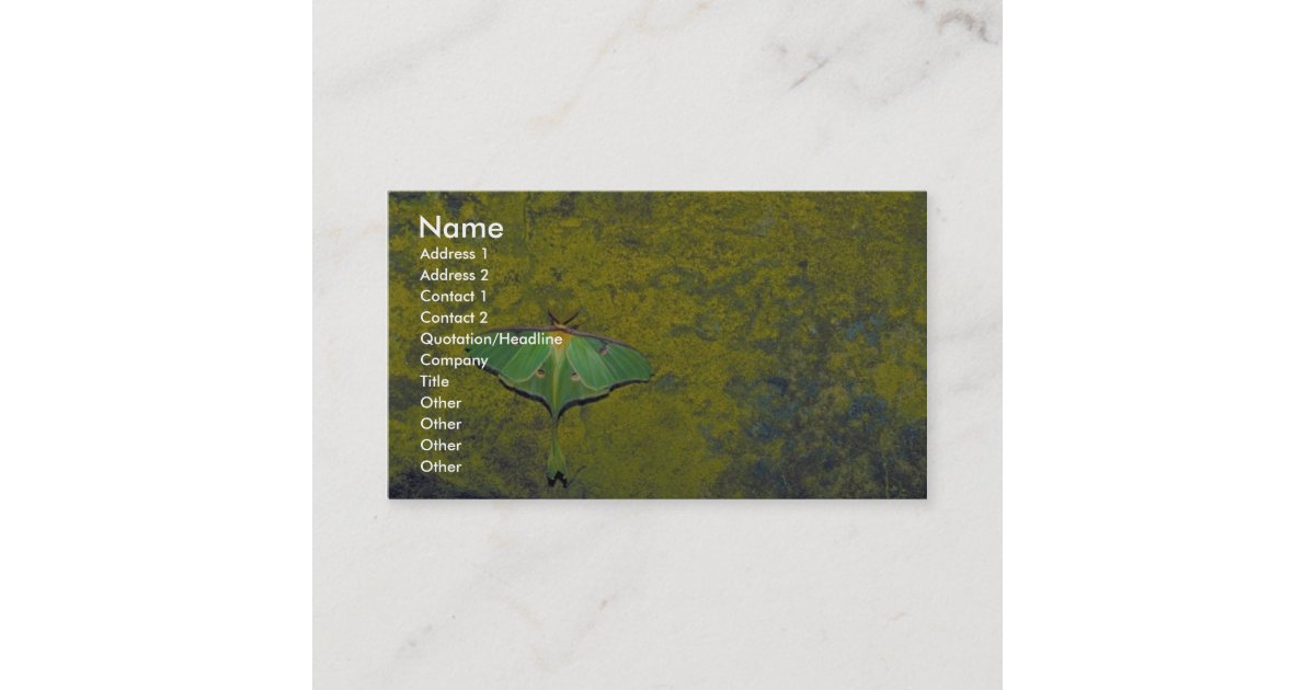 Luna moth business card | Zazzle