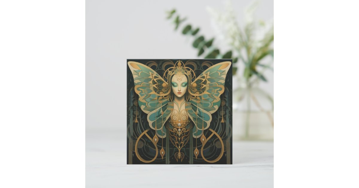 Luna moth goddess card | Zazzle