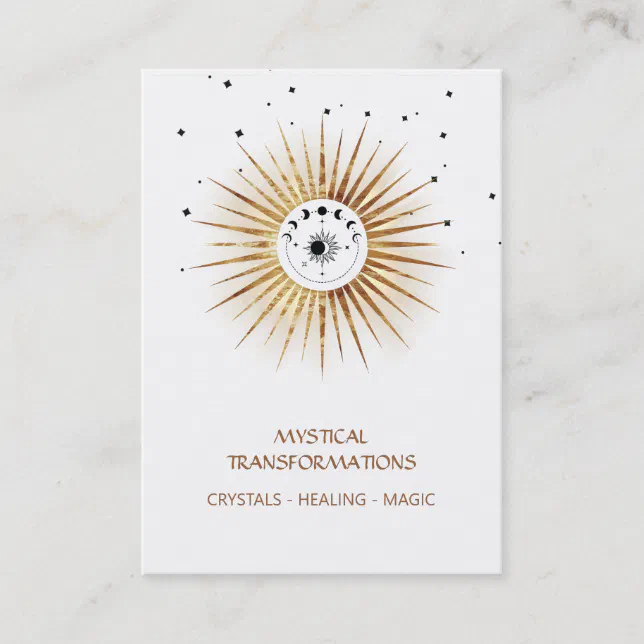 Lunar Boho Celestial Luna Moon Magic Light Business Card | Zazzle