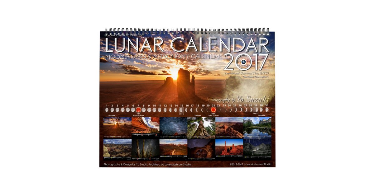 Lunar Calendar 2017 Moon Phases Astronomy Calendar | Zazzle
