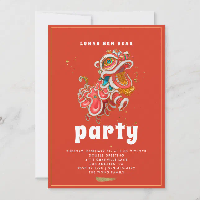 Lunar New Year Party Invitation | Zazzle