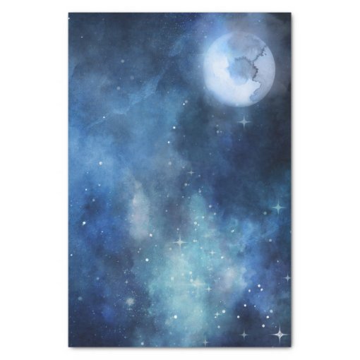 Lunar Sky Full Moon Celestial Galaxy Stars Wedding Tissue Paper | Zazzle