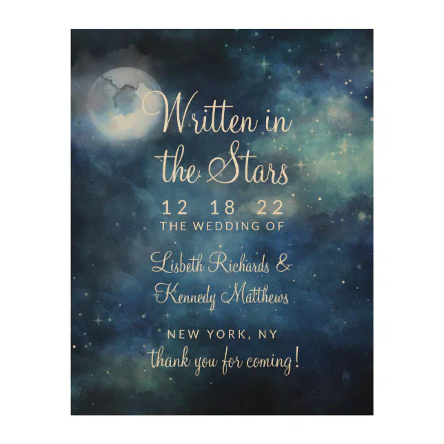 Lunar Sky Full Moon Celestial Wedding Welcome Sign | Zazzle
