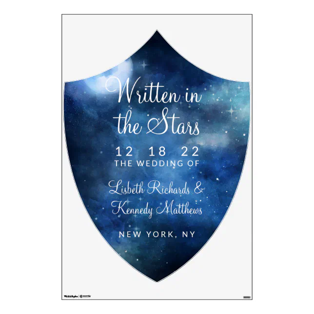 Lunar Sky Full Moon Crest Wedding Welcome Sign Wall Decal | Zazzle