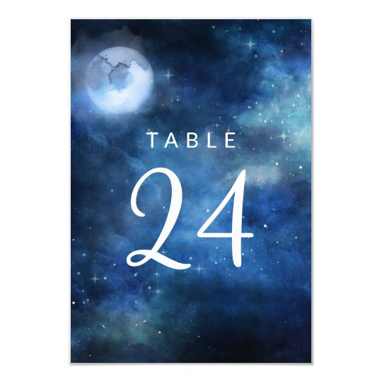 Lunar Sky Full Moon Stars Wedding Table Numbers | Zazzle.com