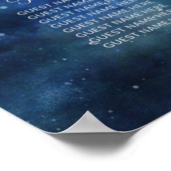 Lunar Sky Full Moon Wedding Table Seating Chart | Zazzle