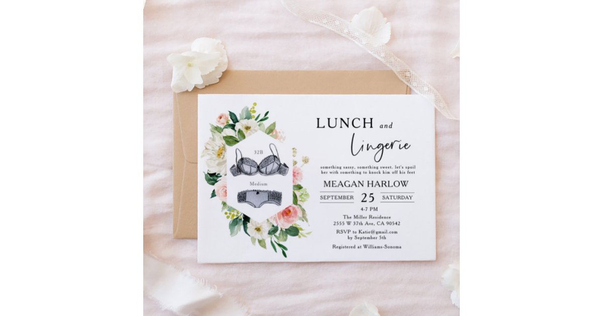 Lunch and Lingerie Bridal Brunch Invitation | Zazzle