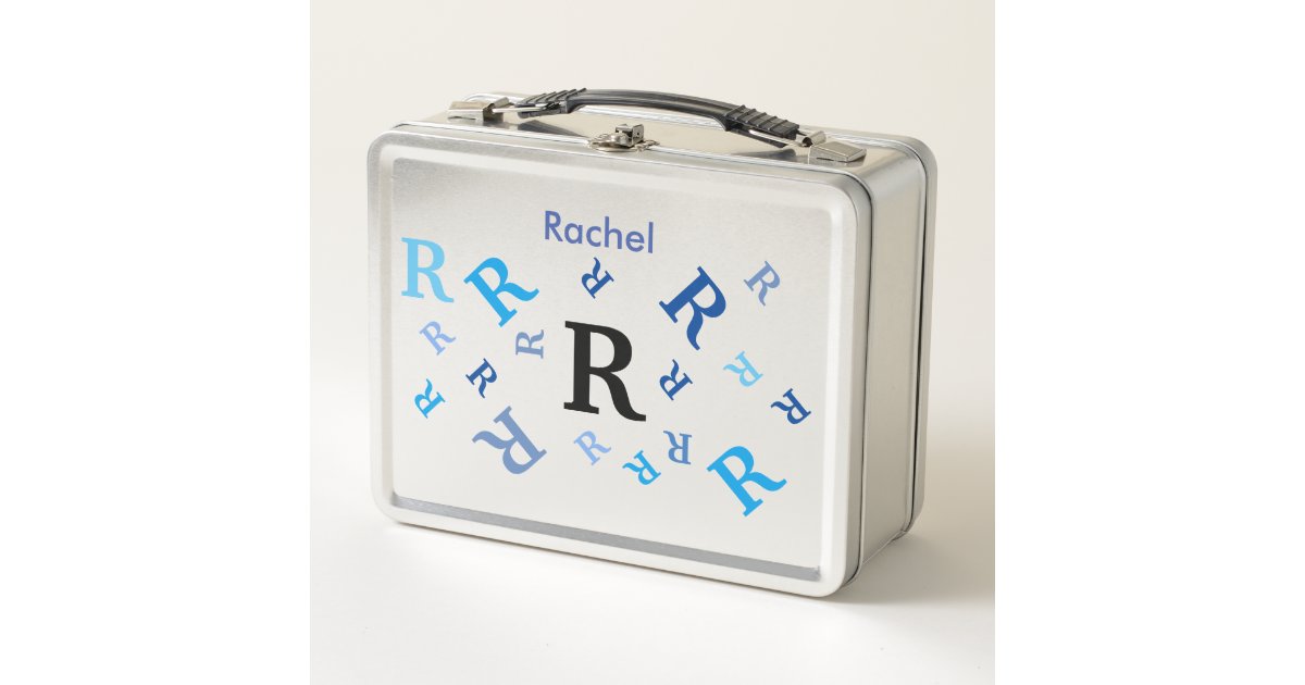 Lunch Box - Jumbled Letters in Blue | Zazzle