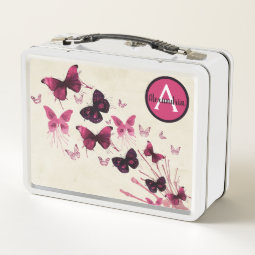 Lunch Boxes - Purple Lunch Box with Butterflies | Zazzle