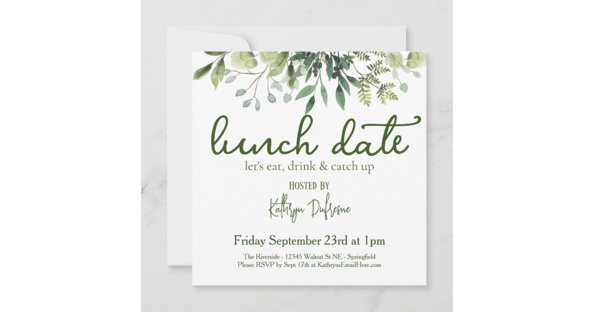 Lunch Date Personalized Invitation | Zazzle