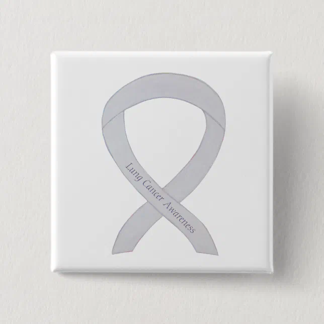 Lung Cancer Awareness Pearl Ribbon Custom Button | Zazzle