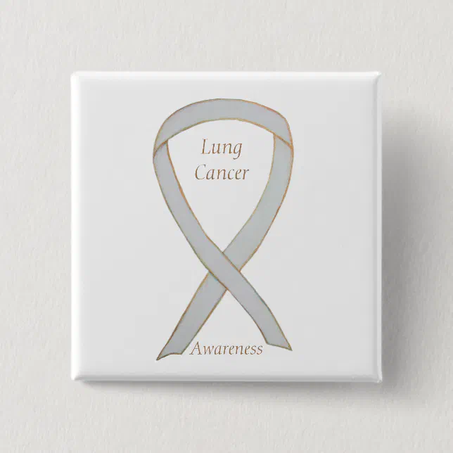 Lung Cancer Awareness Ribbon Custom Art Pin | Zazzle