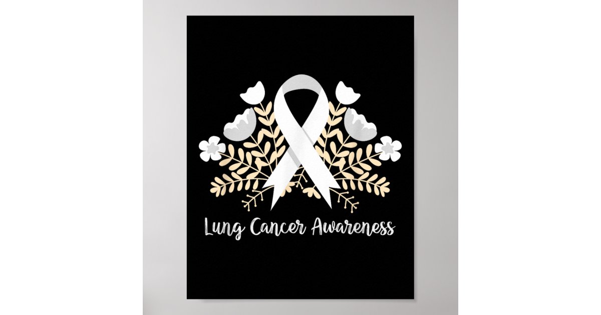 Lung Cancer Awareness Ribbon Lung Cancer Poster | Zazzle