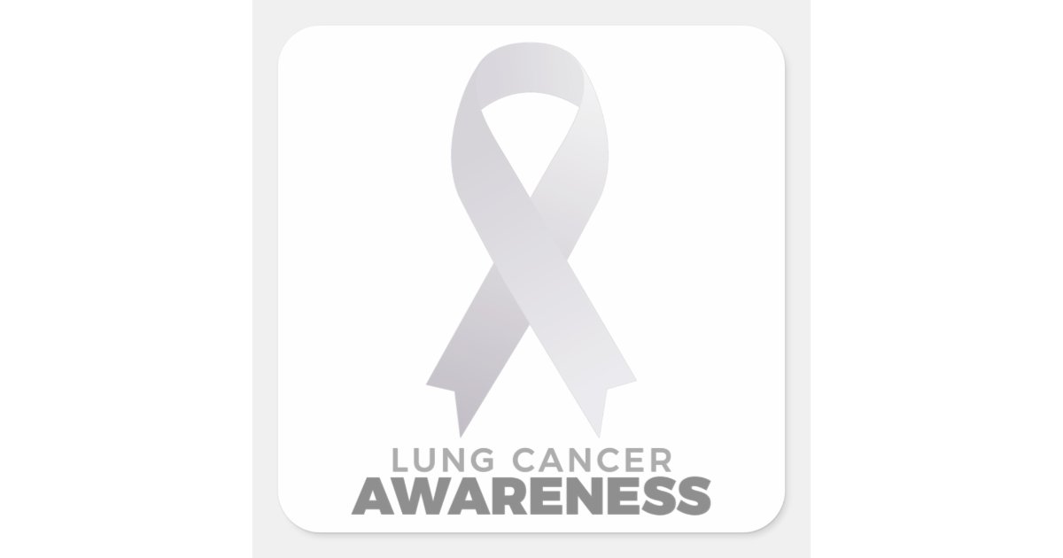 Lung Cancer Awareness Square Sticker | Zazzle
