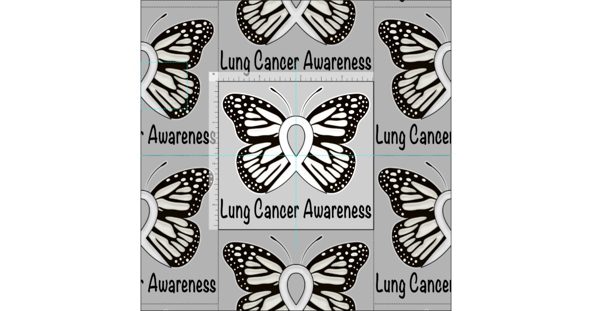 Lung Cancer Butterfly Awareness Ribbon Fabric | Zazzle