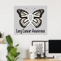 Lung Cancer Butterfly Awareness Ribbon Poster | Zazzle