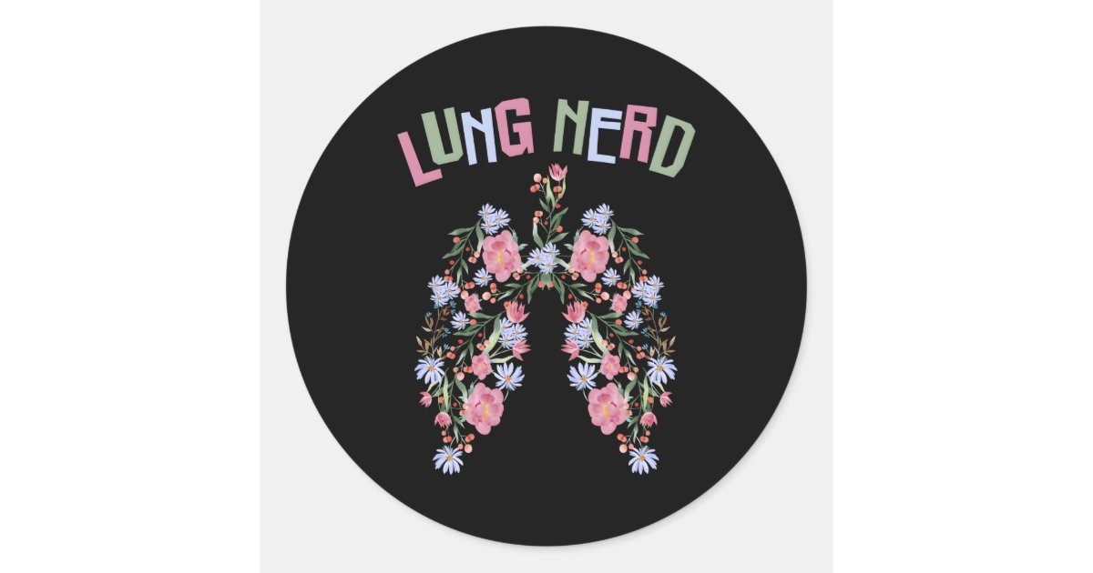 Lung Nerd Pulmonologist Rt Respiratory Therapist Classic Round Sticker ...