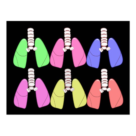 Lungs Multi Colored--Respiratory Therapist Design Postcard | Zazzle.com
