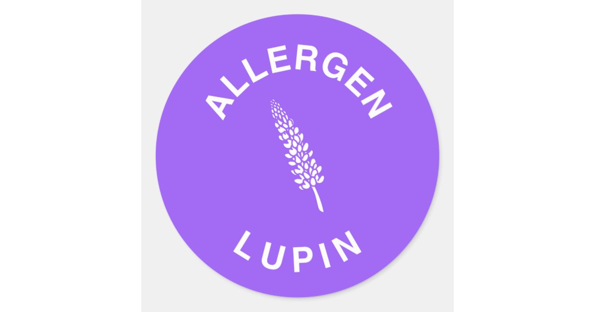 Lupin Allergen Warning Classic Round Sticker | Zazzle