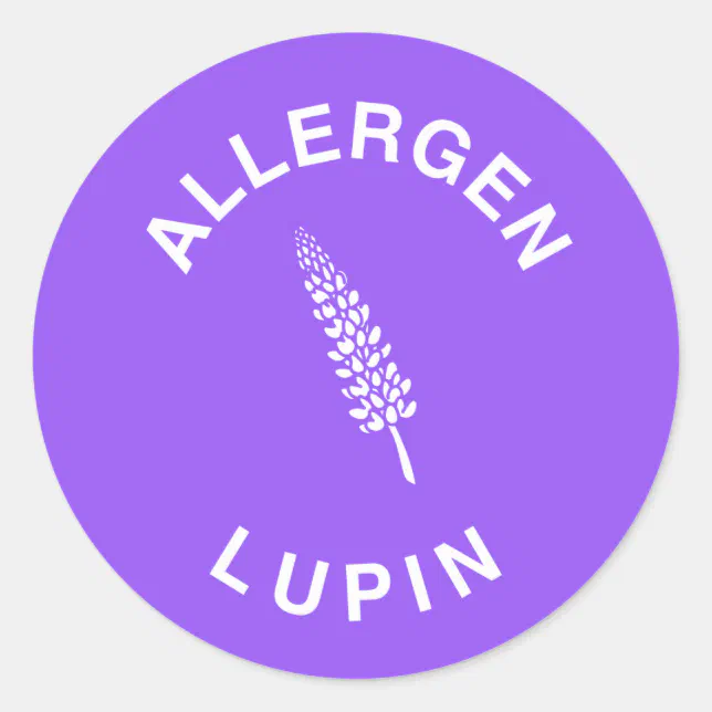 Lupin Allergen Warning Classic Round Sticker | Zazzle