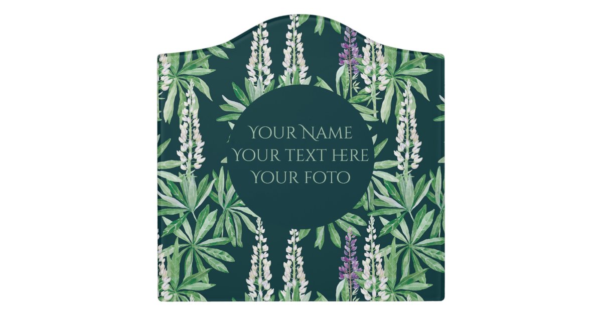 Lupin flower door sign | Zazzle