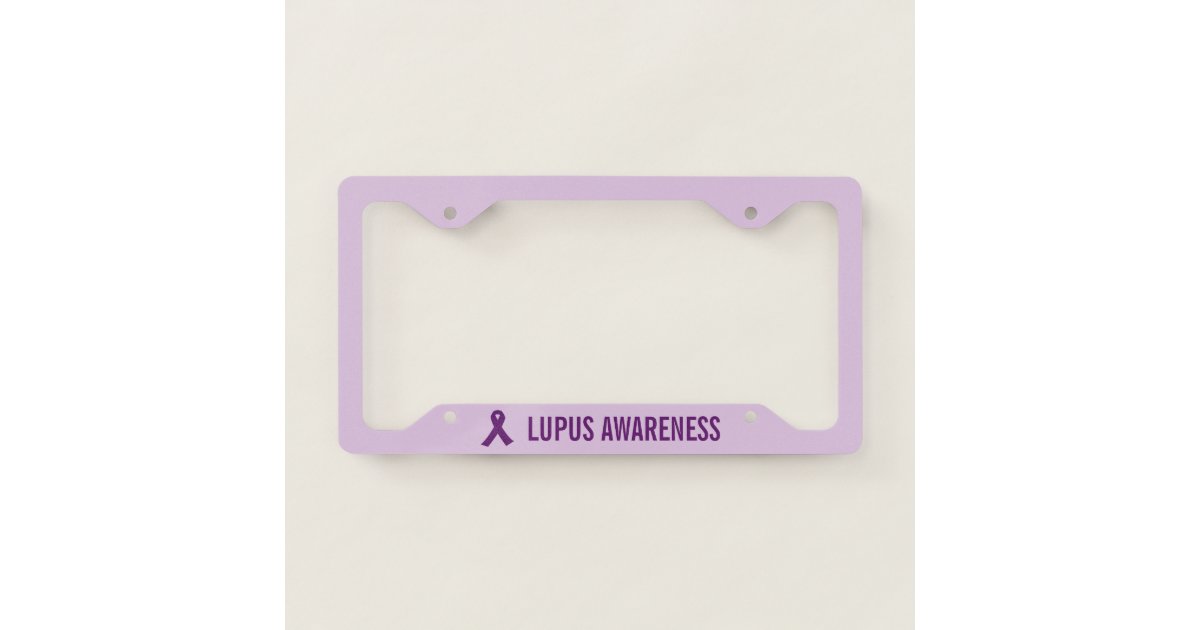 Lupus Awareness Ribbon Purple License Plate Frame | Zazzle