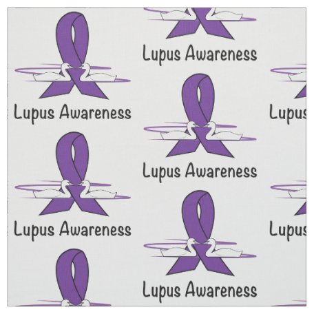 Lupus Awareness Ribbon with Butterfly Fabric | Zazzle