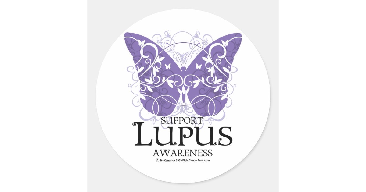 Lupus Butterfly Classic Round Sticker | Zazzle