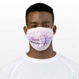 Lupus Warrior Purple Ribbon Awareness Face Mask | Zazzle