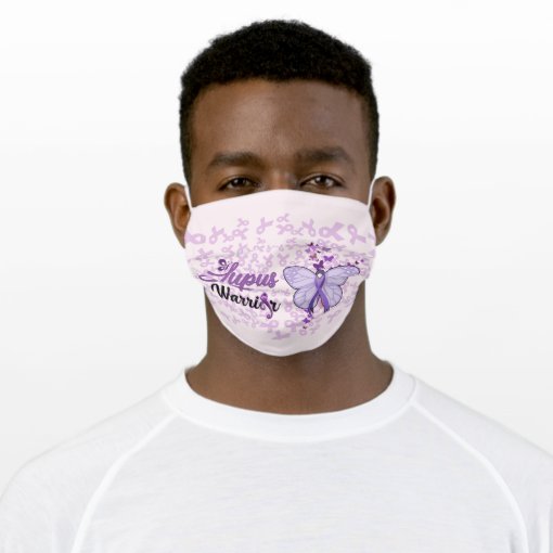 Lupus Warrior Purple Ribbon Awareness Face Mask | Zazzle
